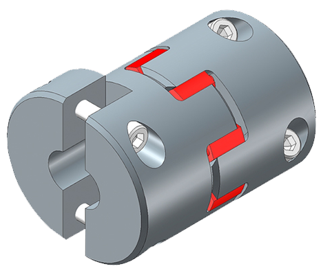 BHH Half-Shell Clamping Hub Elastomer Jaw Coupling 7.5 - 310 Nm