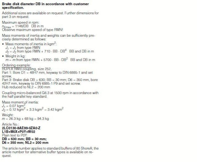 Siemens RUPEX Pin and Bush Couplings Type RWB from HMK