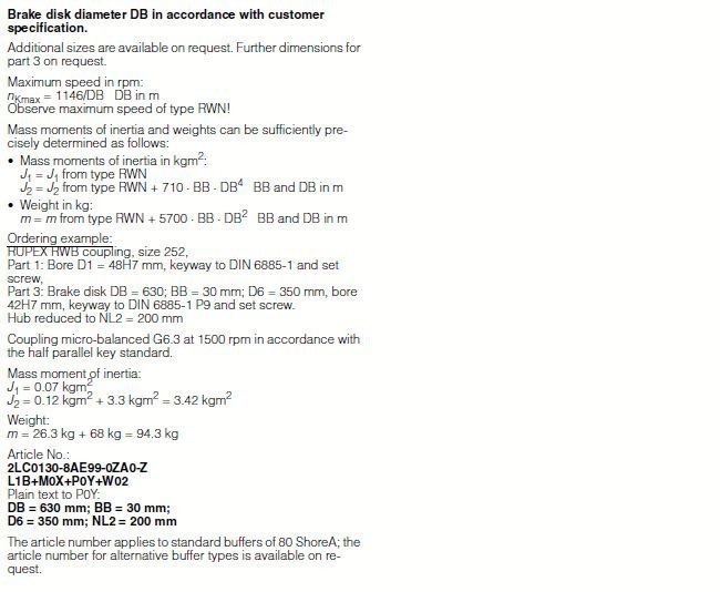 Siemens RUPEX Pin and Bush Couplings Type RWB from HMK